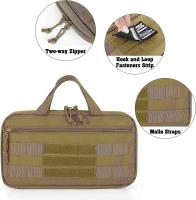 China Pistol Hand Gun Small Custom Gun Bag Waterproof Khaki Magazine Storage 16x12x9