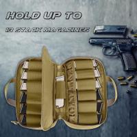 China Pistol Hand Gun Small Custom Gun Bag Waterproof Khaki Magazine Storage 16x12x9