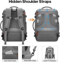 China 42L Carry on Luggage Flight Approved Expandable  Hidden Shoulder Straps Weekender Travel Bag with Packing Cubes for sale