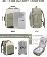 China TSA Personal Item 40L  Waterproof Large Carry on Airline Approved Travel Bag with 3 Packing Cubes for sale