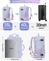 China Purple 17.3 inch Laptop Airline Approved Carry On Luggage As Personal Items Weekender Hiking Travel Bag for Women for sale