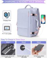 China Purple 17.3 inch Laptop Airline Approved Carry On Luggage As Personal Items Weekender Hiking Travel Bag for Women for sale