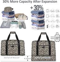 China Leopard Expandable Large Weekender Overnight Waterproof Carry on Shoulder Tote Travel Bag ith Toiletry Bag for sale