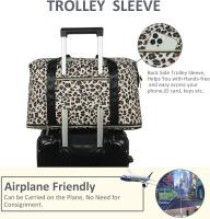China Leopard Expandable Large Weekender Overnight Waterproof Carry on Shoulder Tote Travel Bag ith Toiletry Bag for sale
