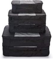 China Black Large Capapcity Luggage Packing Organization Cubes 5 Pack Travel Bag with Mesh for sale