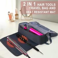 China 2 in 1 Hair Travel Bag with Heat Resistant Mat for Flat Irons Straighteners Curling Iron and Haircare Accessories for sale