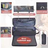 China 2 in 1 Hair Travel Bag with Heat Resistant Mat for Flat Irons Straighteners Curling Iron and Haircare Accessories for sale