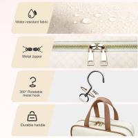 China Water-resistant Creamy White Toiletry Hanging Makeup Cosmetic Organizer Travel Bag for Full Sized Toiletries Accessorie for sale