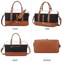 China Cavas Weekender Carry on Duffel Travel Bag with Leather Shoes Compartment for Men for sale
