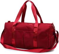 China Red Large Sports Gym Weekender Training Swim Yoga Travel Bag with Wet Pocket and Shoes Compartment for sale