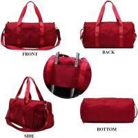 China Red Large Sports Gym Weekender Training Swim Yoga Travel Bag with Wet Pocket and Shoes Compartment for sale