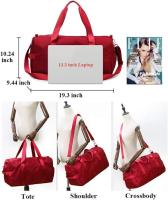 China Red Large Sports Gym Weekender Training Swim Yoga Travel Bag with Wet Pocket and Shoes Compartment for sale