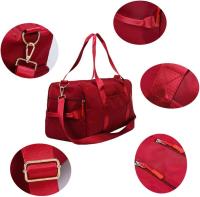 China Red Large Sports Gym Weekender Training Swim Yoga Travel Bag with Wet Pocket and Shoes Compartment for sale