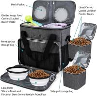 China Dog Cat All Pet Travel Bag with 2 Pet Food Containers and 2 Collapsible Silicone Bowls for sale