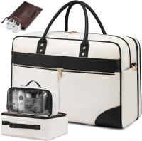 China Large Beige  Carry On Overnight Duffle Airplane Approved Travel Bag with Laptop Compartment for sale