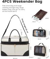 China Large Beige  Carry On Overnight Duffle Airplane Approved Travel Bag with Laptop Compartment for sale
