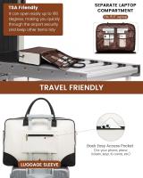 China Large Beige  Carry On Overnight Duffle Airplane Approved Travel Bag with Laptop Compartment for sale