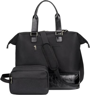 China 20 Inch Black Custom Travel Bag with Shoe Compartment for sale
