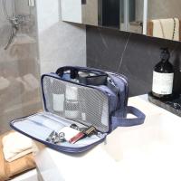 China Navy Blue Water-resistant Toiletry Organizer Dopp Kit Travel Bag for Traveling Accessories Toiletries for sale
