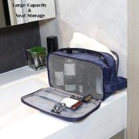 China Navy Blue Water-resistant Toiletry Organizer Dopp Kit Travel Bag for Traveling Accessories Toiletries for sale