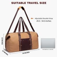 China Extra Large 55L Brown Waterproof Canvas Custom Travel Bag for Women Mens for sale