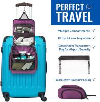 China Hanging Toiletry Travel Bag with Expandable Compartments Detachable TSA Friendly Clear Pouch for sale