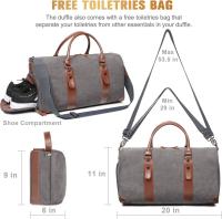 China Canvas Weekender Overnight Bag Carry On Luggage With Shoe Compartment / Toiletry for sale