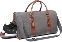 China Canvas Weekender Overnight Bag Carry On Luggage With Shoe Compartment / Toiletry for sale