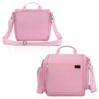 China Hanging Compact Travel Toiletry Bag Camping Carry On Pink 10X4X10 Inch for sale