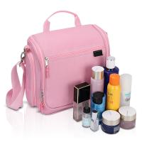 China Hanging Compact Travel Toiletry Bag Camping Carry On Pink 10X4X10 Inch for sale