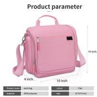 China Hanging Compact Travel Toiletry Bag Camping Carry On Pink 10X4X10 Inch for sale