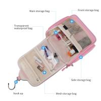 China Hanging Compact Travel Toiletry Bag Camping Carry On Pink 10X4X10 Inch for sale