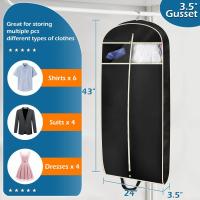 China Black Portable Zipper Suit Bag Breathable Zippered Garment Bags for sale