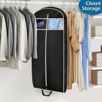 China Black Portable Zipper Suit Bag Breathable Zippered Garment Bags for sale