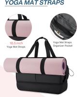 China Large Black 40L Carry On Weekend Overnight Bag Sports Gym Yoga Custom With Shoe pockets for sale