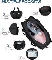 China Large Black 40L Carry On Weekend Overnight Bag Sports Gym Yoga Custom With Shoe pockets for sale