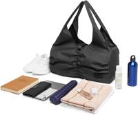 China Polyester Black Yoga Gym Sports Customizable Duffle Bags With Wet Dry Storage Pockets for sale
