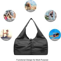 China Polyester Black Yoga Gym Sports Customizable Duffle Bags With Wet Dry Storage Pockets for sale