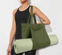 China Large Durable Green Color Cotton Sports Customizable Duffle Bags With Shoes Compartment Pocket for sale
