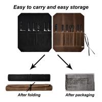 China Waxed Canvas Knife Roll Bag Chef Cutlery Holder Pouch Protectors 16.9x22