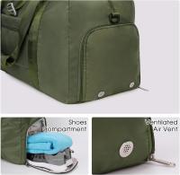 China Green Portable Overnight Weekender Bag Gym Duffel Bag With Wet Pocket Shoes Compartment for sale