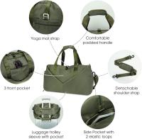 China Green Portable Overnight Weekender Bag Gym Duffel Bag With Wet Pocket Shoes Compartment for sale