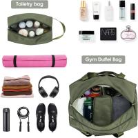 China Green Portable Overnight Weekender Bag Gym Duffel Bag With Wet Pocket Shoes Compartment for sale