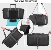 China Light Black 55L Foldable Weekender Bag Waterproof Tear Resistant With Shoes Compartment for sale