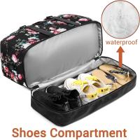 China Large Duffel Canvas Overnight Weekender Bag Carry On Tote Bag With Shoe Compartment for sale