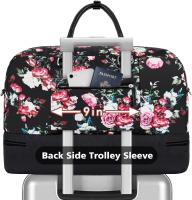 China Large Duffel Canvas Overnight Weekender Bag Carry On Tote Bag With Shoe Compartment for sale