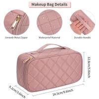 China Portable Pink Cute Small Makeup Brush Organizer Custom Travel Bag With Compartment for sale
