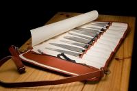 China Pocket Custom Knife Bag Vegan Leather Small Chef'S  Carrier 17x7.5x1.5