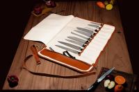 China Pocket Custom Knife Bag Vegan Leather Small Chef'S  Carrier 17x7.5x1.5