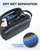 China Black Large Capacity Custom Travel Bag Water Resistant Toiletry Shaving For Men for sale